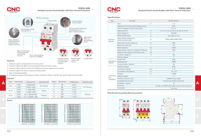 4-Pole RCBO Wiring Instructions | PDF | Electrical Equipment | Power ...