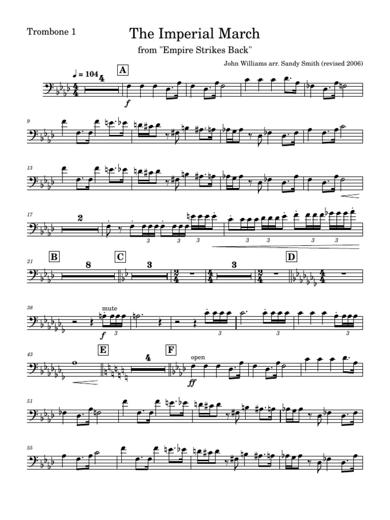 Imperial March Trombone Sheet Music | PDF