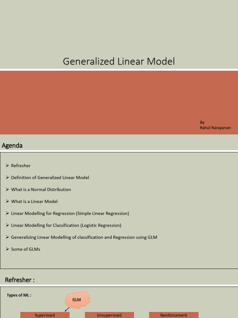 Rahul Narayanan_Generalizedlinearmodel | PDF | Linear Regression | Regression Analysis
