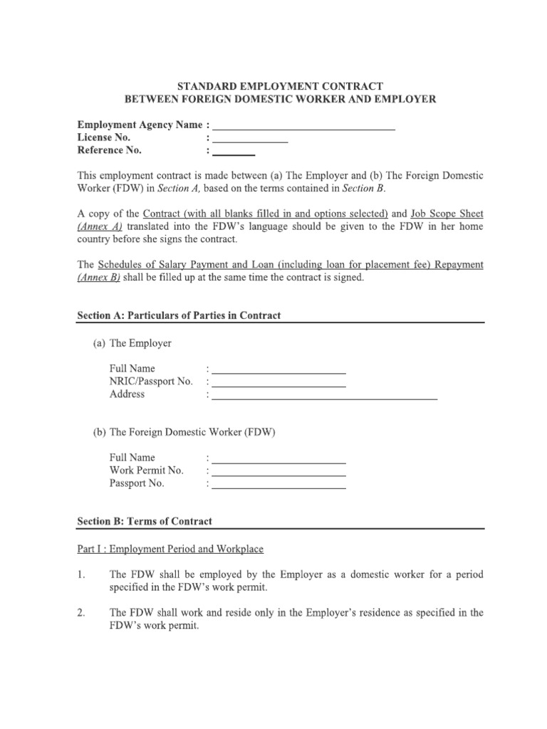 Standard Contract Form FDW | PDF