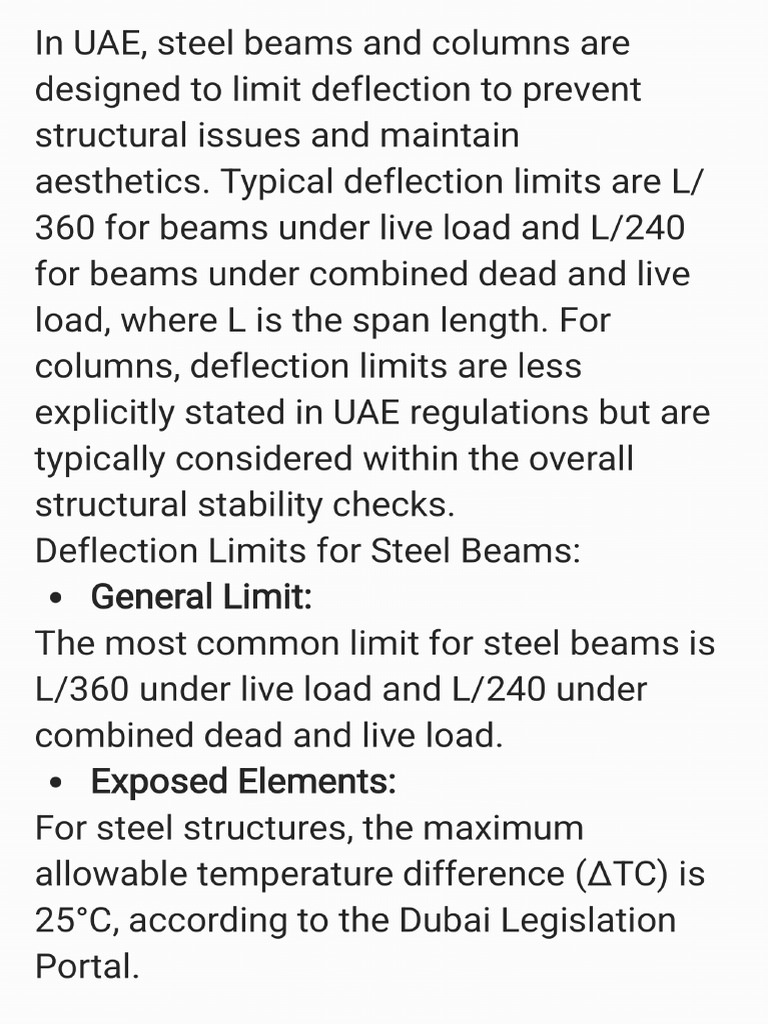 Deflection Limit For Steel - 250731 - 123101 | PDF