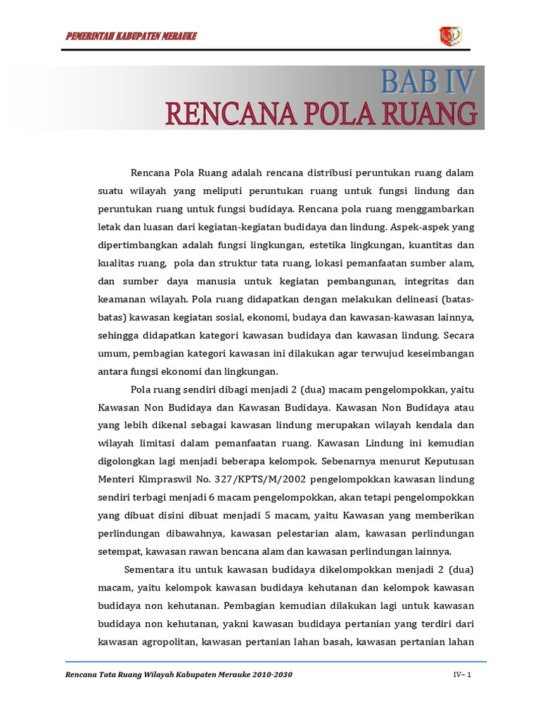 BAB IV RENCANA POLA RUANG Final | PDF