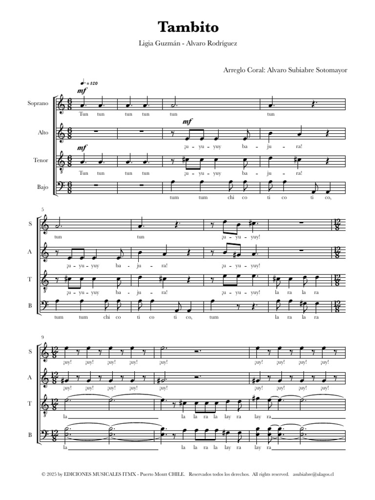 Letra y Acordes de Tambito | PDF