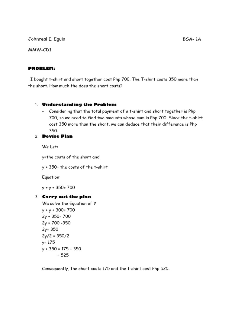 Polya 4 Step Process | PDF