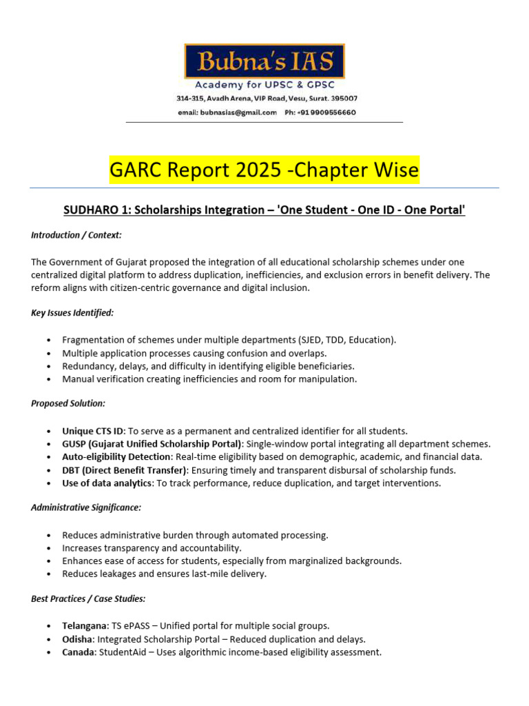 GARC Report 2025: Gujarat Governance Reforms | PDF | Business
