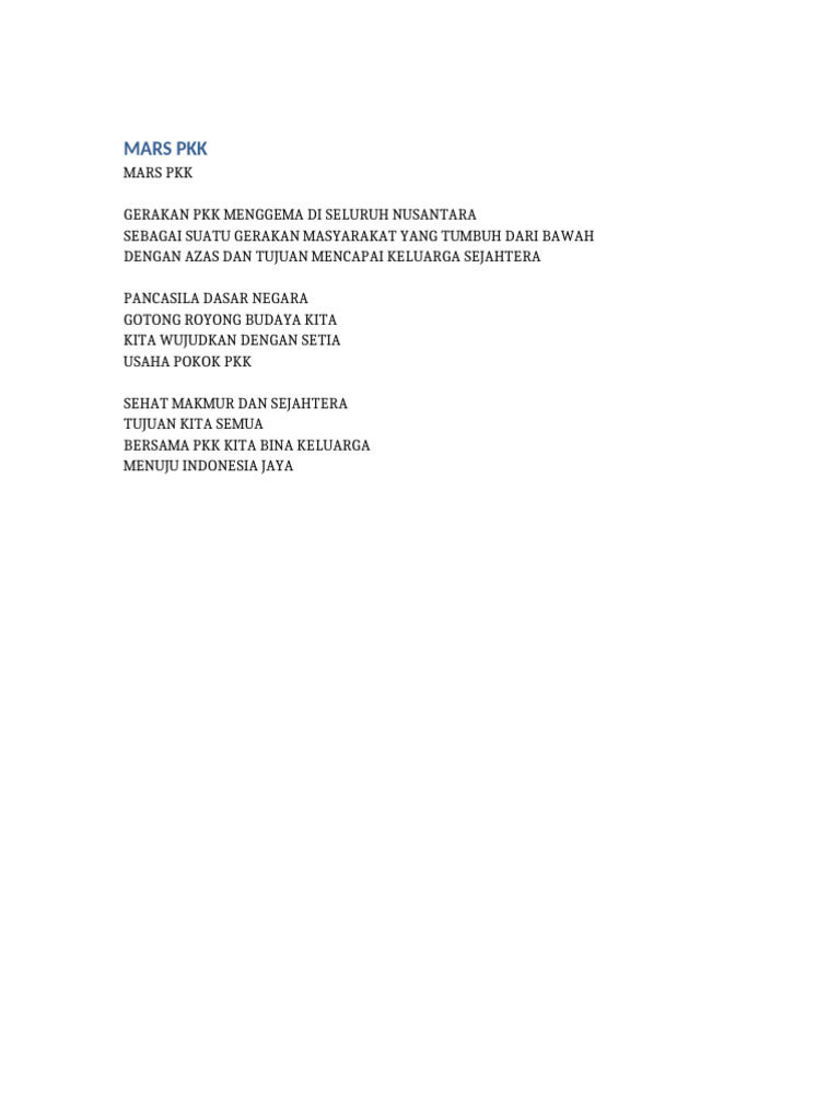 Mars PKK Lirik | PDF