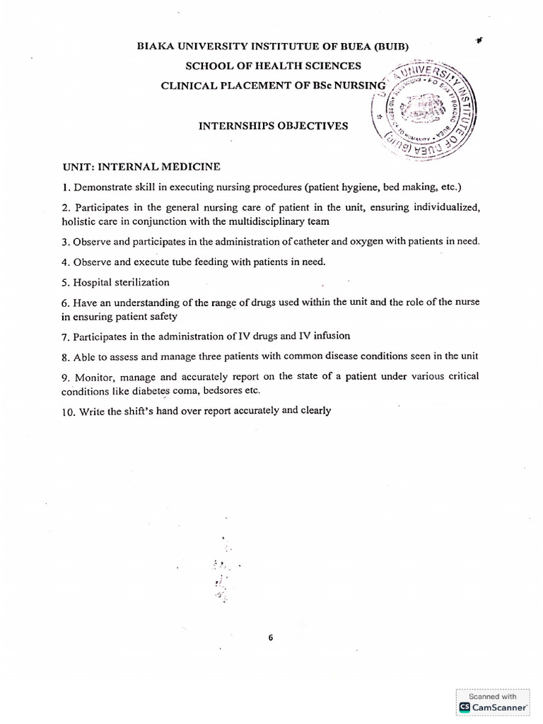 Internship Objectives Buib 2025 | PDF