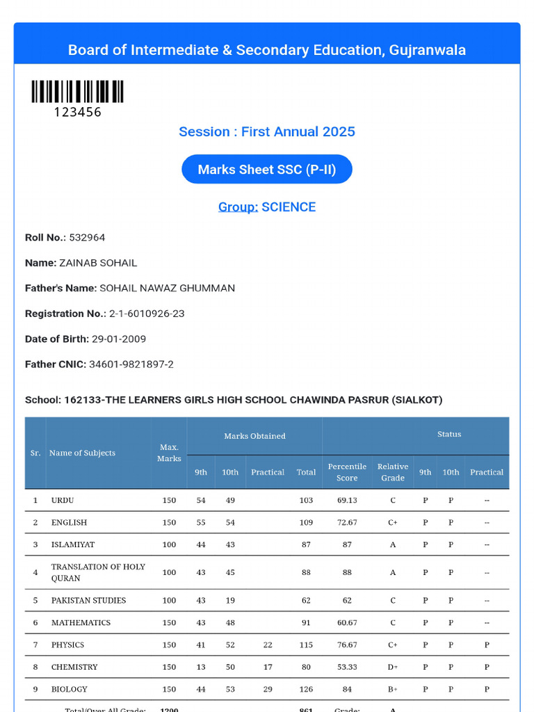 Result Card | PDF