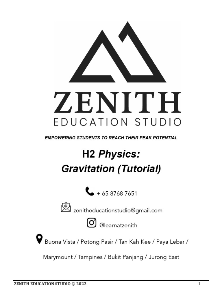 Gravitation Tutorial (Student) 2025 NEW | PDF | Orbit | Mass