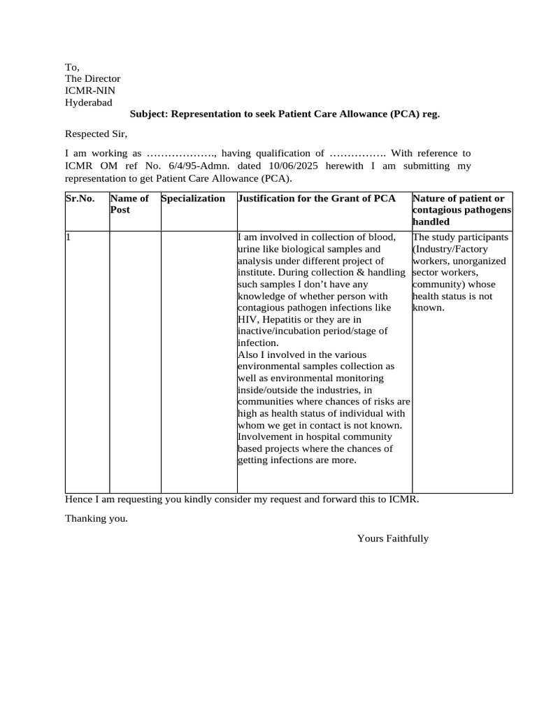 Patient Care Allowance Representation | PDF