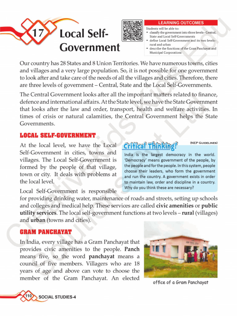 Social Studies 17 Local Self-Government | PDF