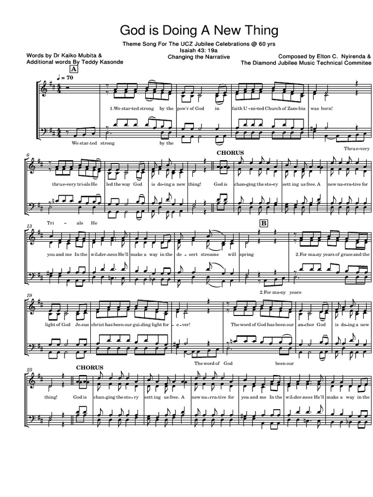 God Is Doing A New Thing - Choir (Edited Version) - 1 | PDF