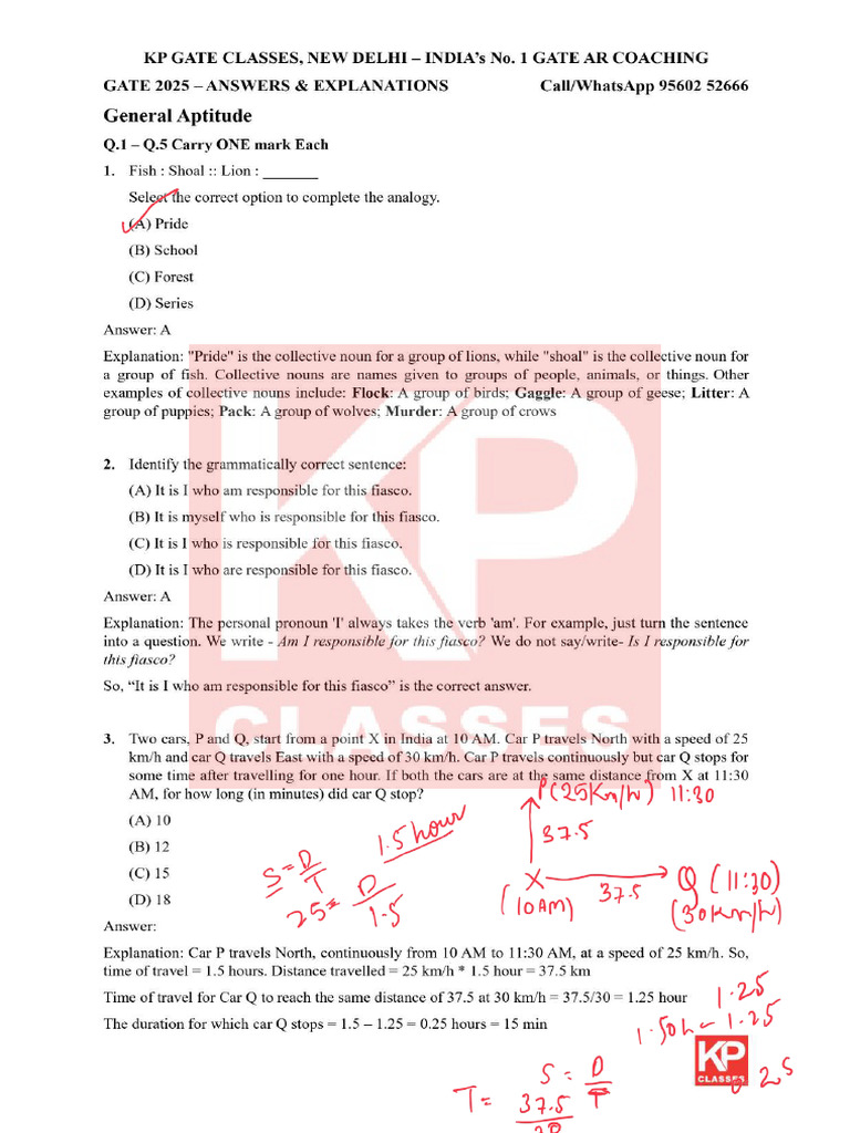 GATE Ar 2025 Previous Year Question Paper With Solutions | PDF