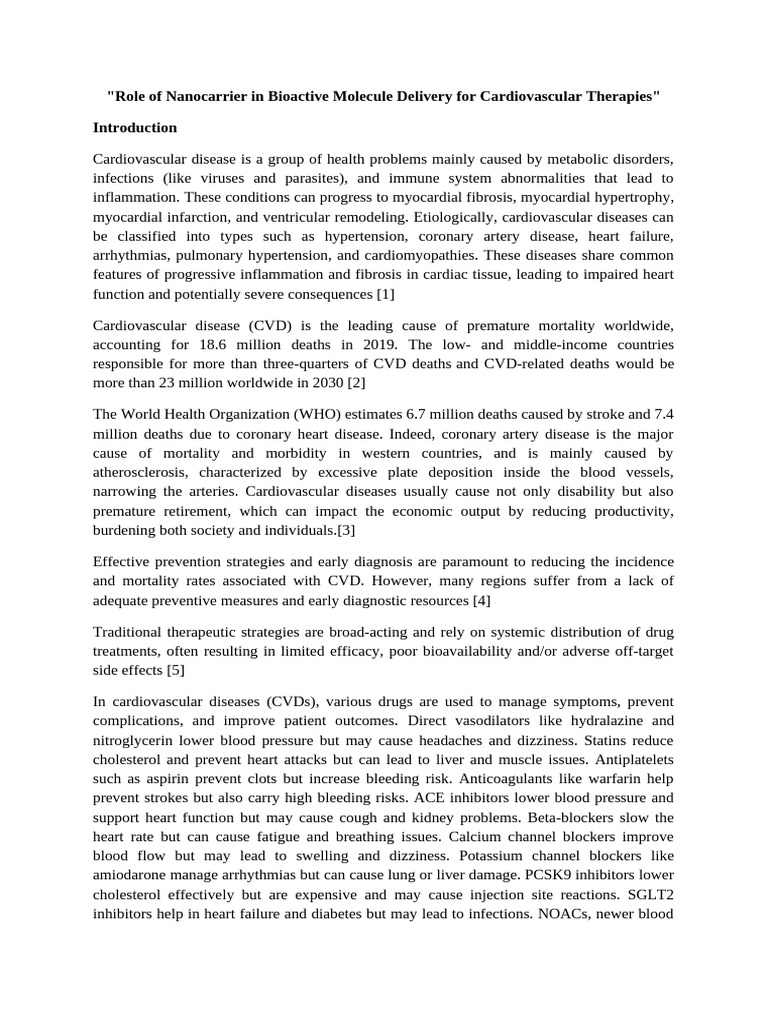 Bioactive Molecule Delivery For Cardiovascular Therapies Updated | PDF ...