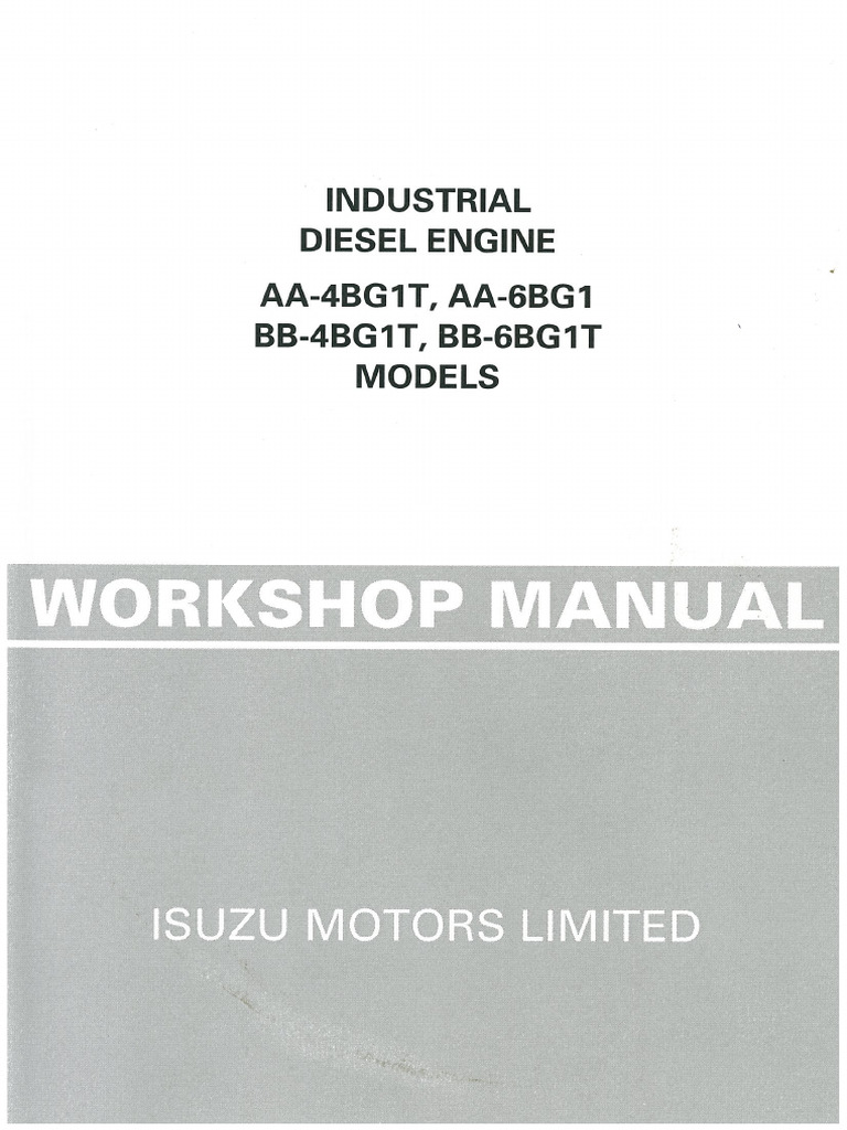 Isuzu Diesel Engine Work Shop Manual | PDF