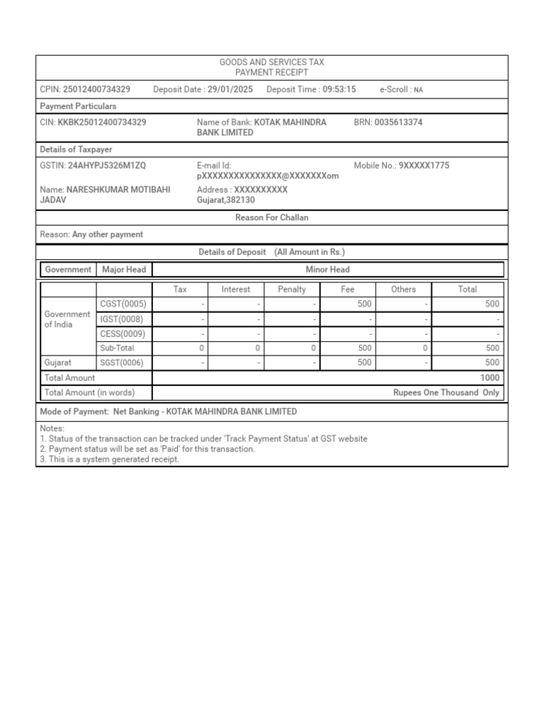 GST-Challan Receipt | PDF