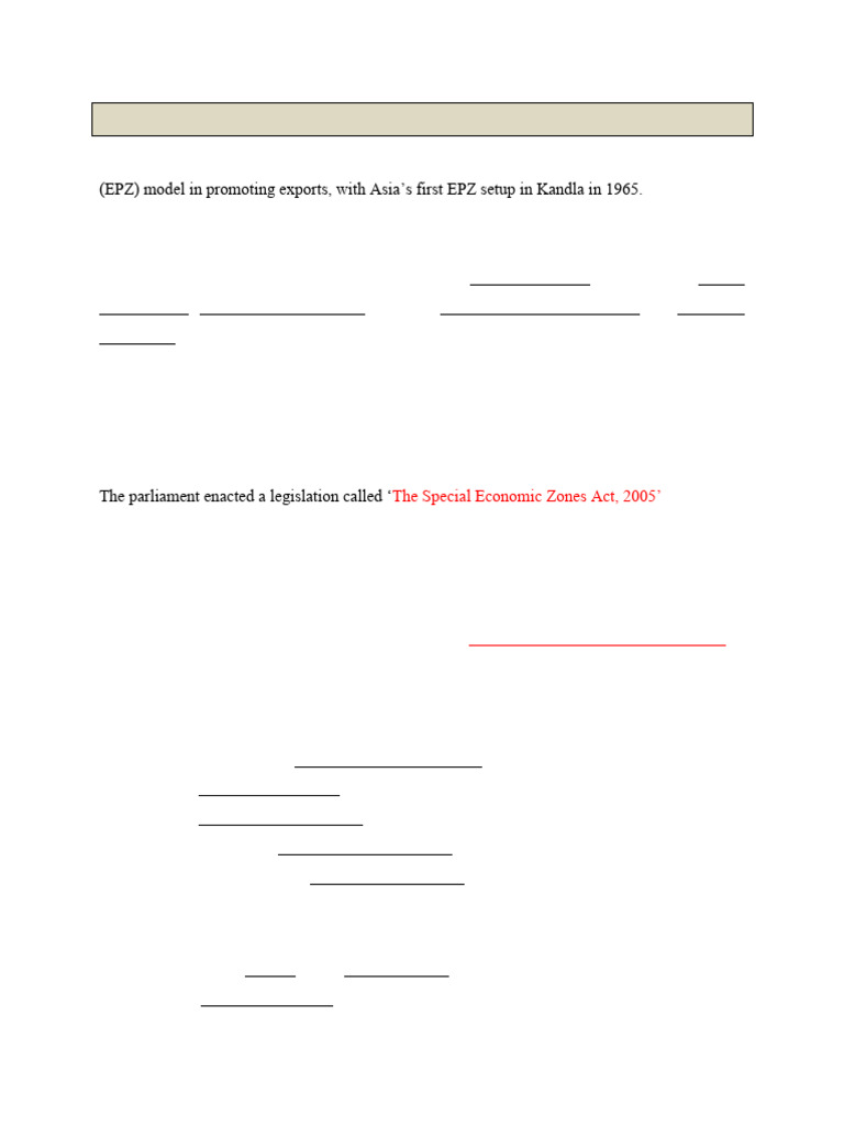 Chapter 5 - SEZ, EOU, EHTP, STP, BTP, Benefits and Requirements | PDF ...