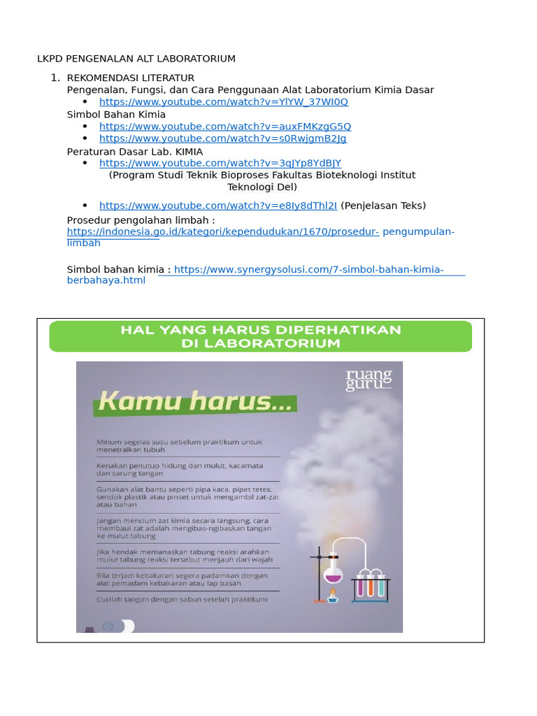 Pengenalan Alat dan Keamanan Lab Kimia | PDF