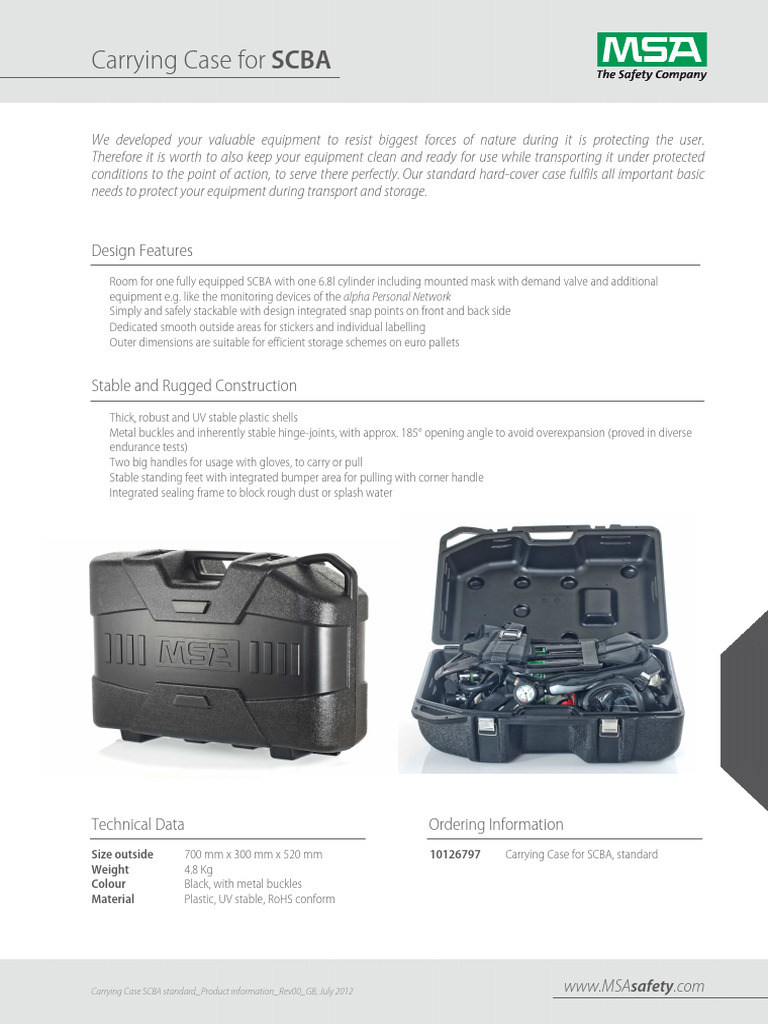 Carrying Case SCBA Standard_Product Information - GB | PDF