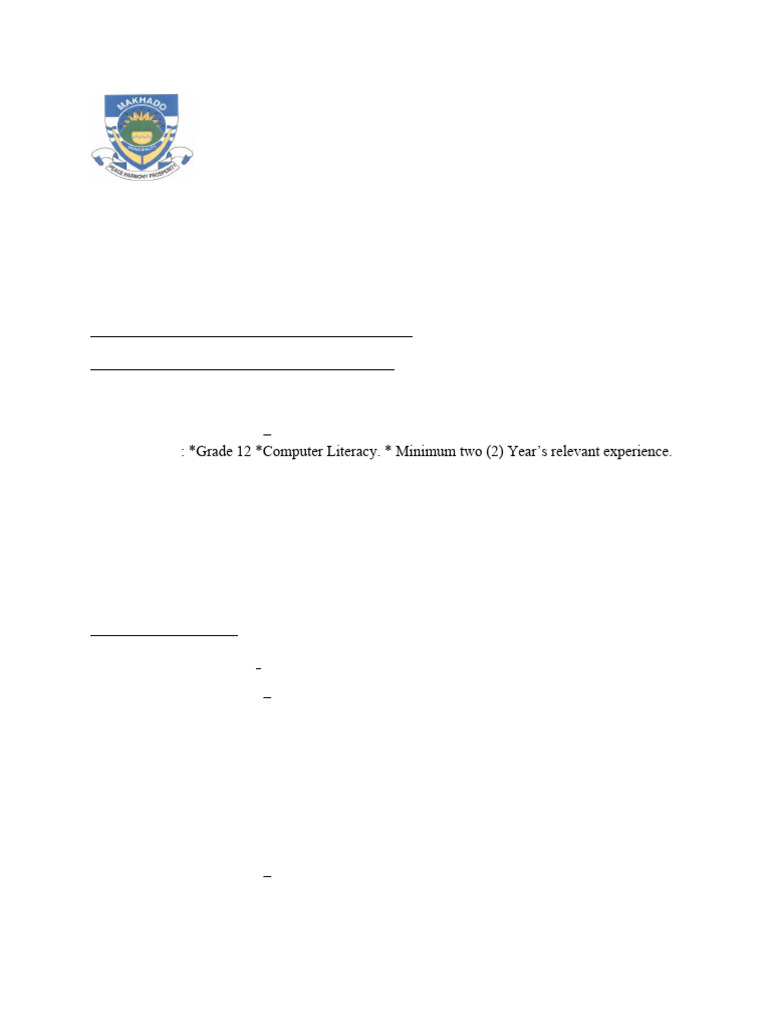 Makhado Municipality Job Vacancies 2025 | PDF | Driver's License | Truck