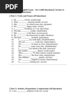 Standard 1 English Exam: 100 Questions | PDF