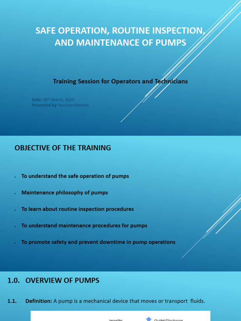 Safe Operation, Routine Inspection, And Maintenance | PDF | Pump ...