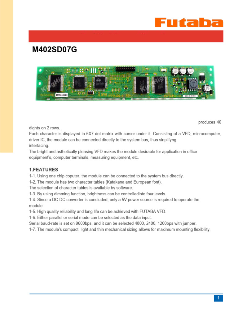 12. m402sd07g Futaba | PDF | Computer Terminal | Electronics