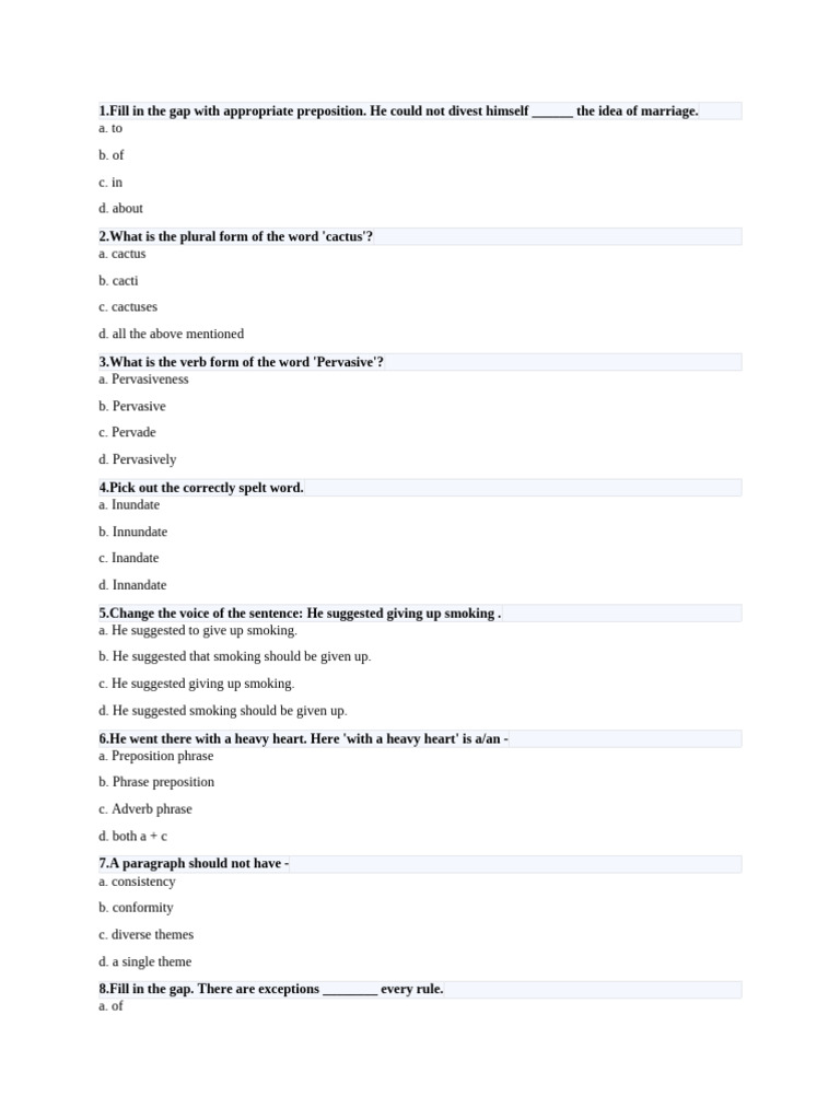 English Model Question For Admission | PDF | Language Mechanics ...