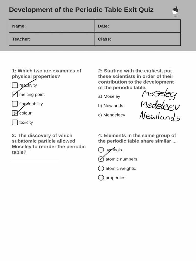 Exit Quiz Questions | PDF