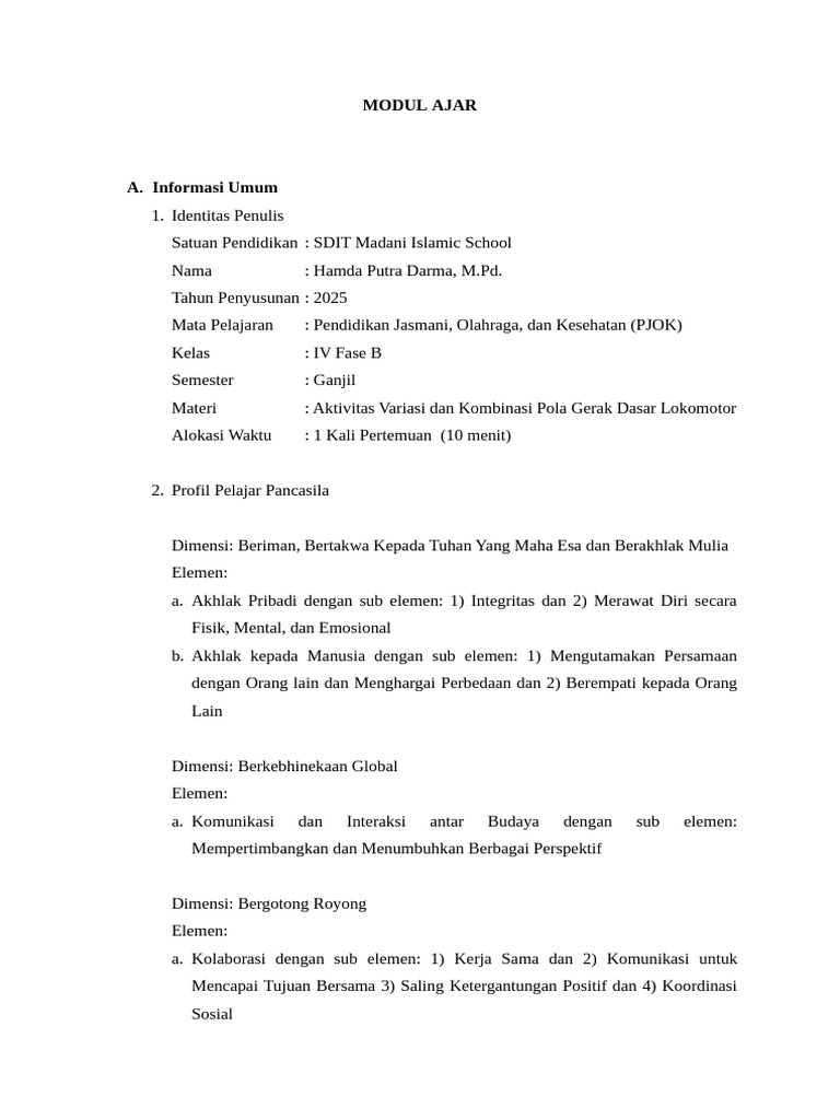 Modul Ajar Hamda | PDF