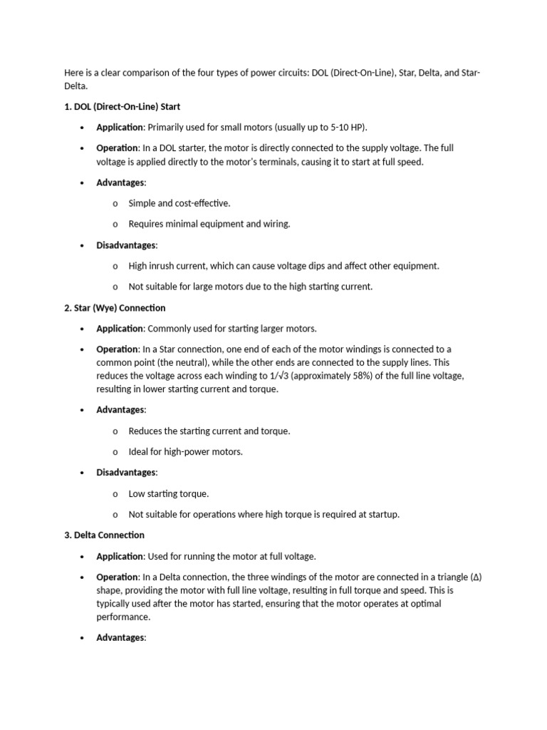 Here Is A Clear Comparison of The Four Types of Power Circuits | PDF ...