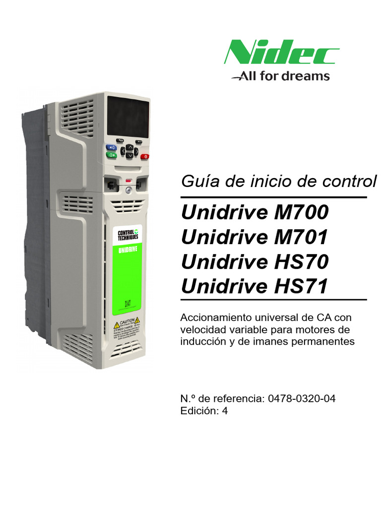 Spanish Unidrive M700_M701 and HS70-71 Control GSG | PDF | Ingenieria Eléctrica | Microsoft Windows