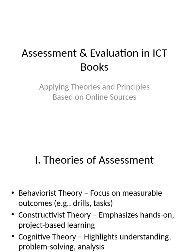 ICT Assessment Presentation | PDF | Educational Technology ...