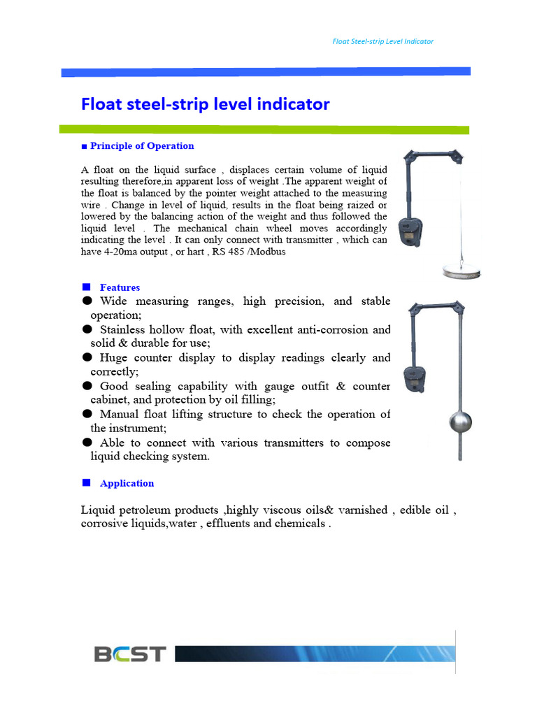 Float Steel-Strip Level Indicator Guide | PDF | Liquids | Force