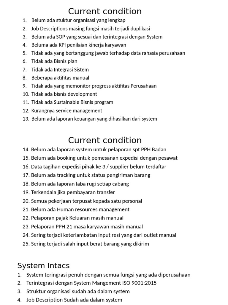 Evaluasi Sistem Manajemen Adam Cargo | PDF
