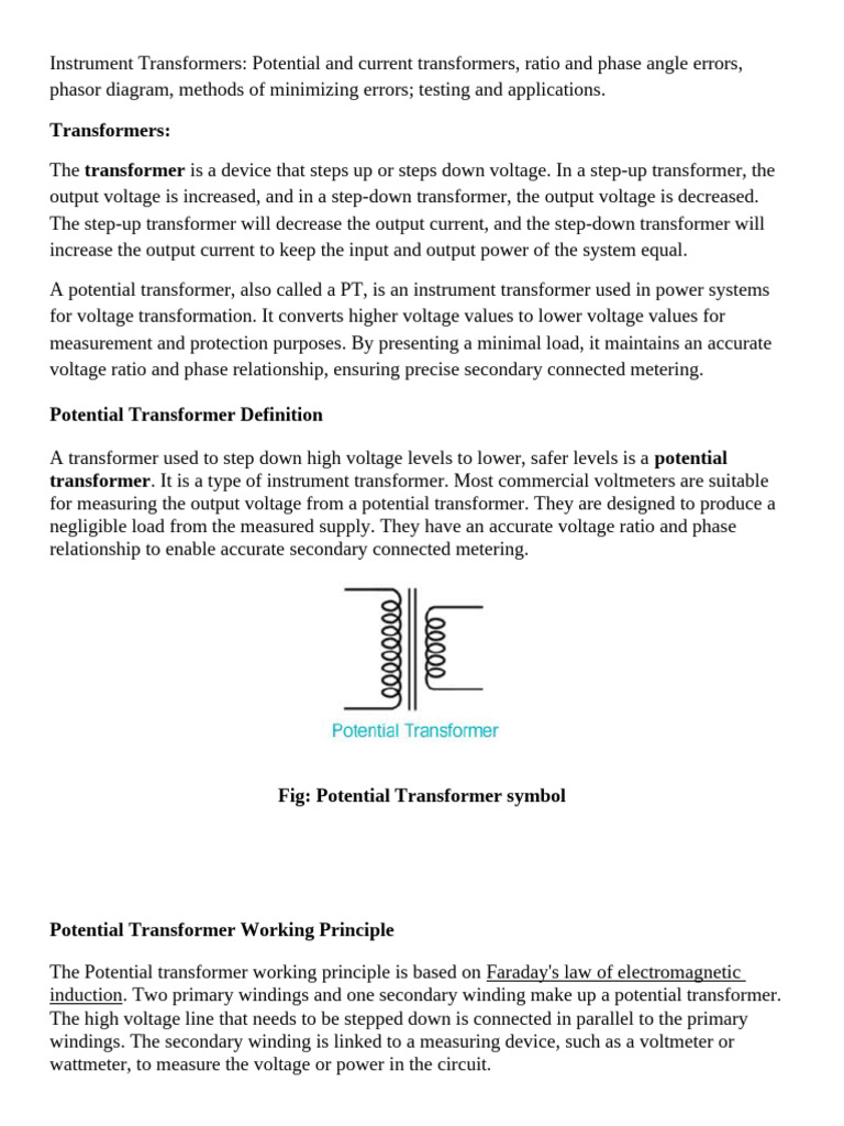 Instrument Transformers | PDF | Transformer | Capacitor