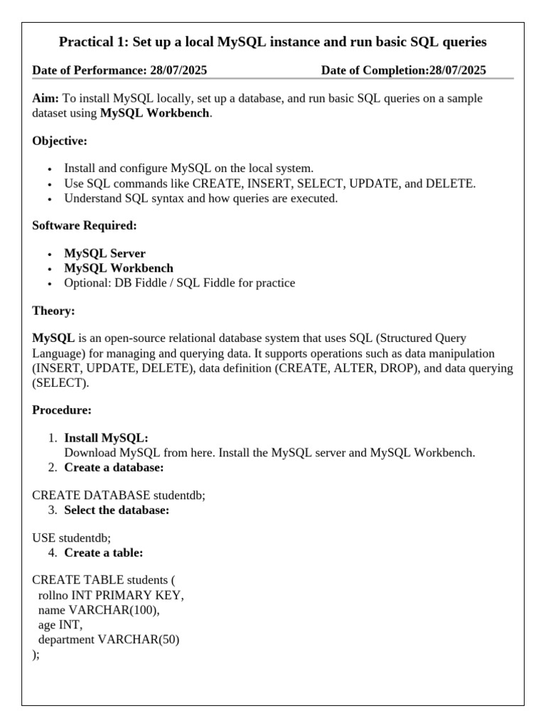 Yash Wadhvani Lab Manual-28-07-2025 | PDF | My Sql | Sql