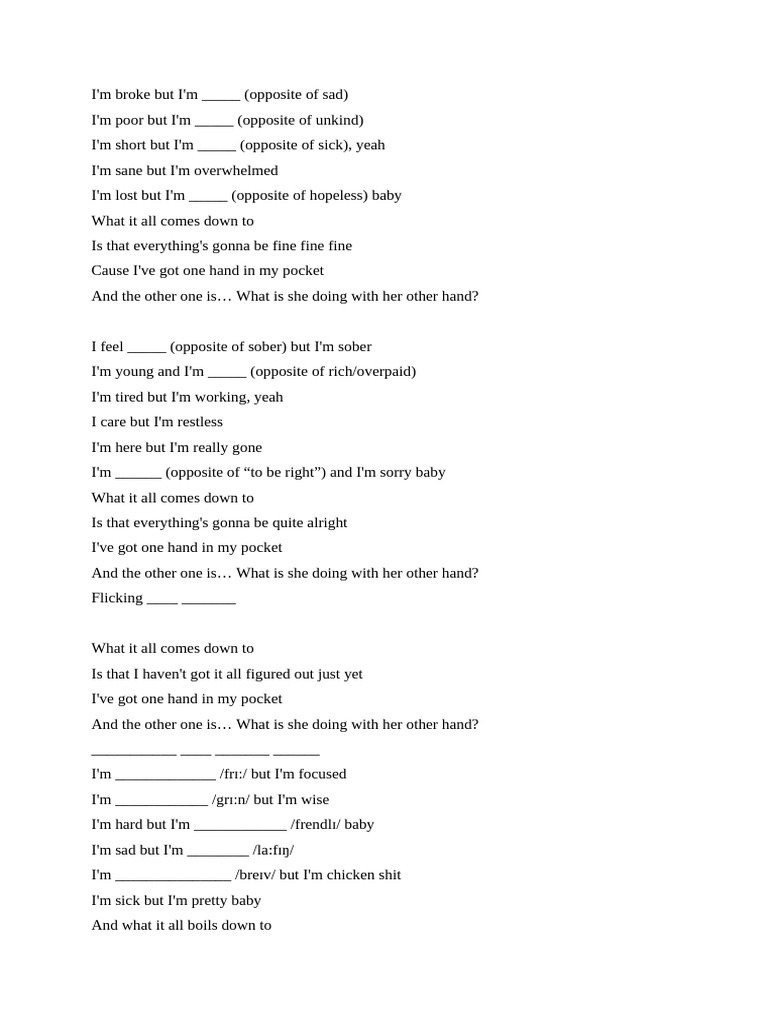 Adjectives Song | PDF