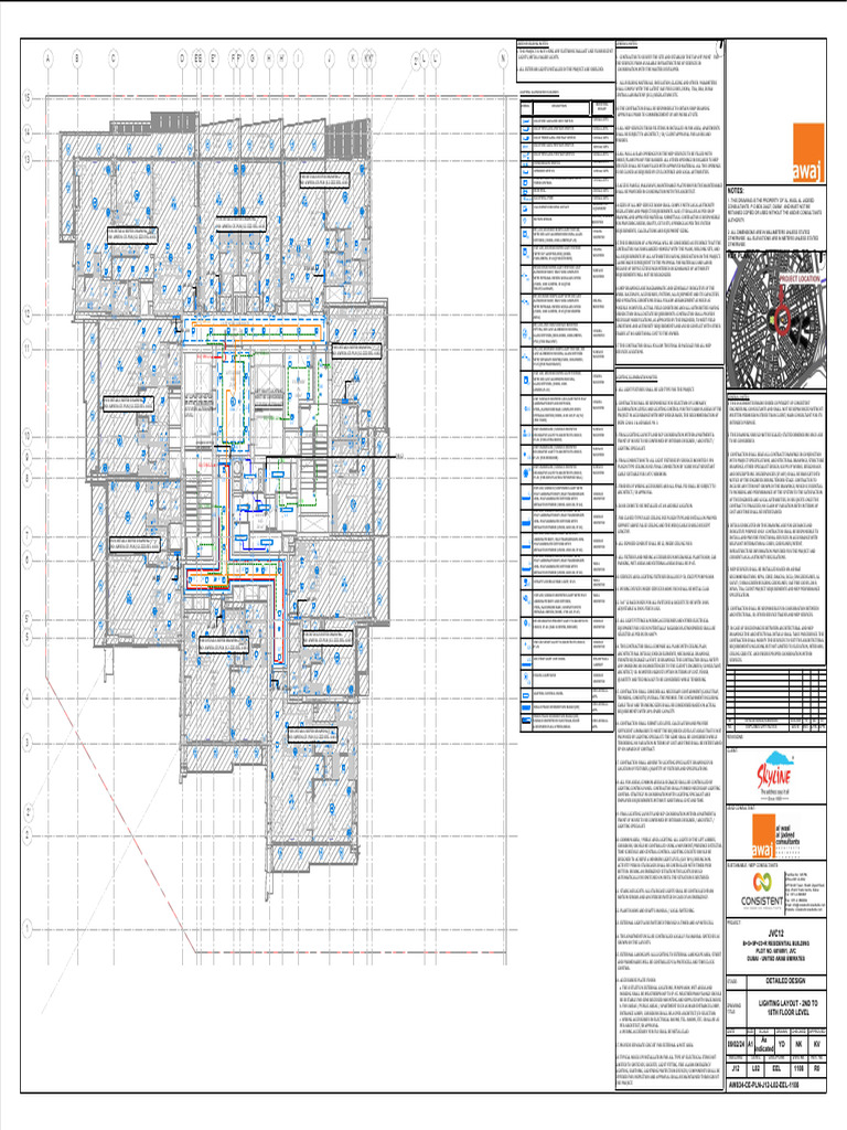 Aw834 Ce Pln j12 l02 Eel 1108 Lighting Layout 2nd to 18th Floor Level ...