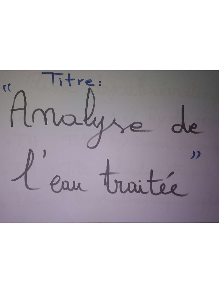 Analyse D'eau Traitée | PDF