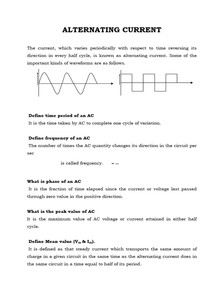 AC Circuit Analysis and Characteristics | PDF | Electrical Impedance ...