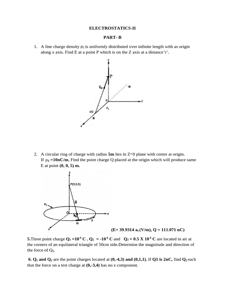 Electrostatics Problems and Solutions | PDF
