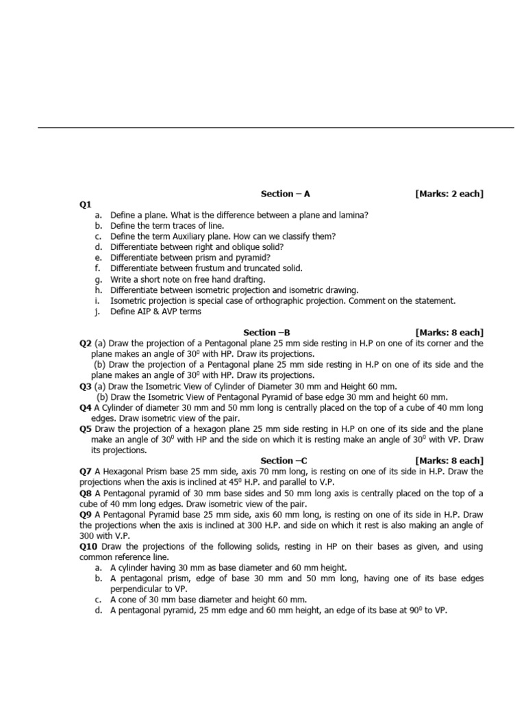 EGD MODEL TESt PAPER I | PDF | Geometric Shapes | Euclidean Geometry