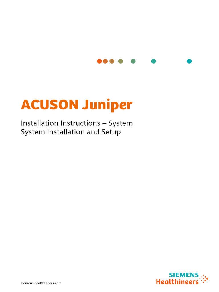 ACUSON Juniper Installation Guide | PDF | Printer (Computing) | Touchscreen