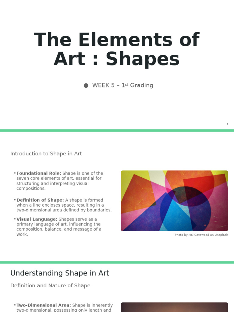 WEEK-5-The Elements of Art - Shapes | PDF | Drawing | Shape