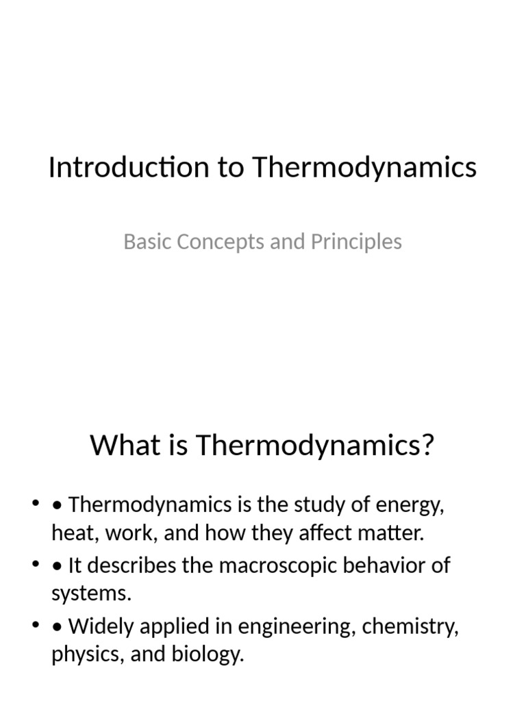 Introduction to Thermodynamics Basics | PDF