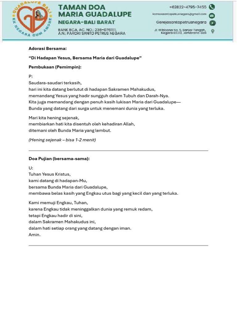 Doa Adorasi | PDF