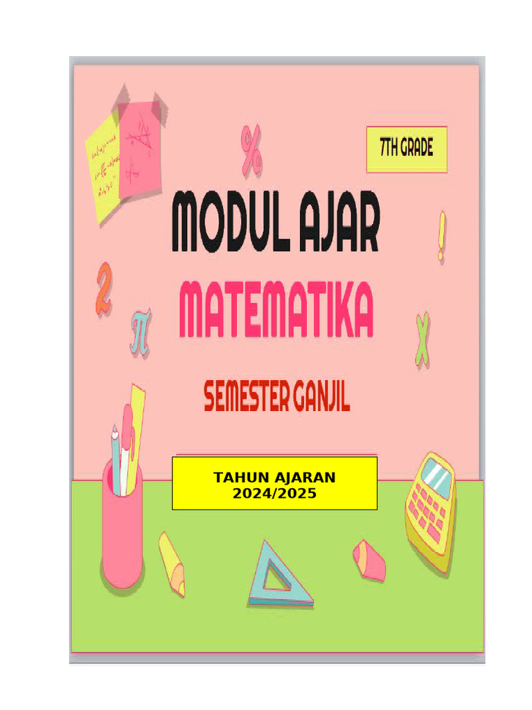 MODUL AJAR MATEMATIKA 7 Semester Ganjil 2024 | PDF