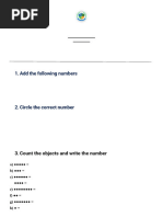 UKG Maths Worksheets | PDF | Worksheet | Homework