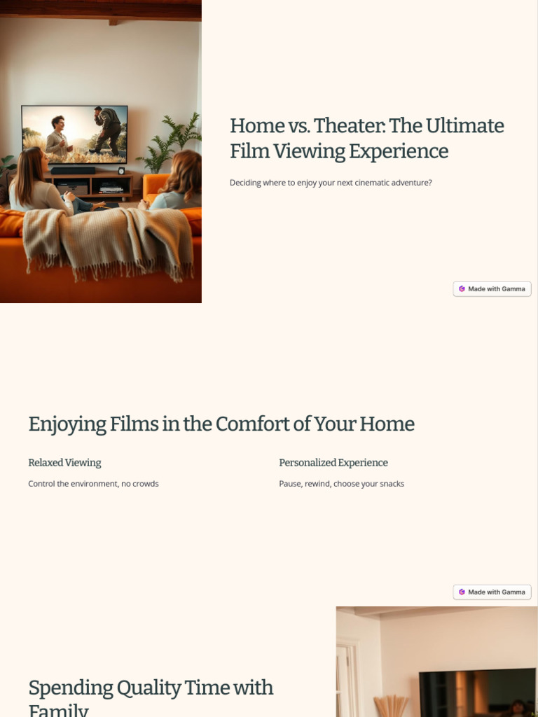 Home vs Theater the Ultimate Film Viewing Experience | PDF